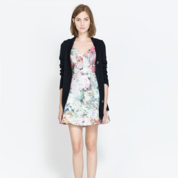 Zara | Dresses | Nwt Zara Size S Watercolor Mini Cutout Dress | Poshmark